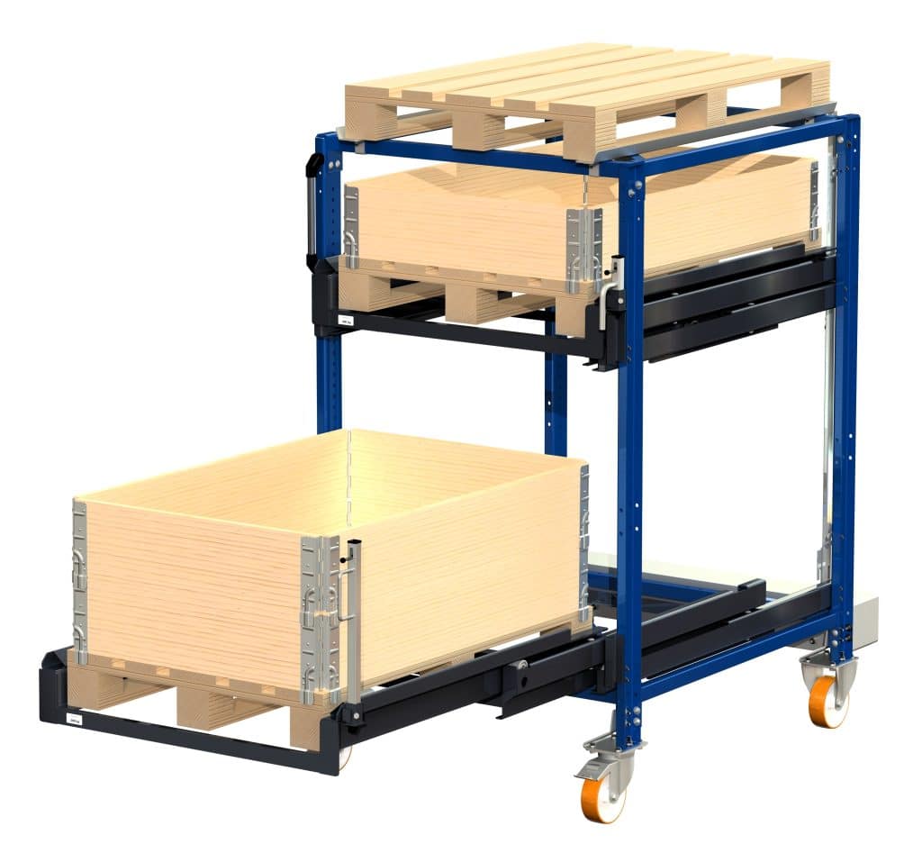 21 313-1 Mobile pallet units MPU 300 kg 70% extendable with 3 ...