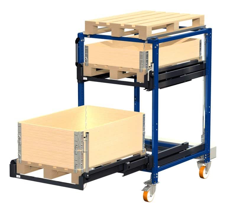 21 313-1 Mobile pallet units MPU 300 kg 70% extendable with 3 ...